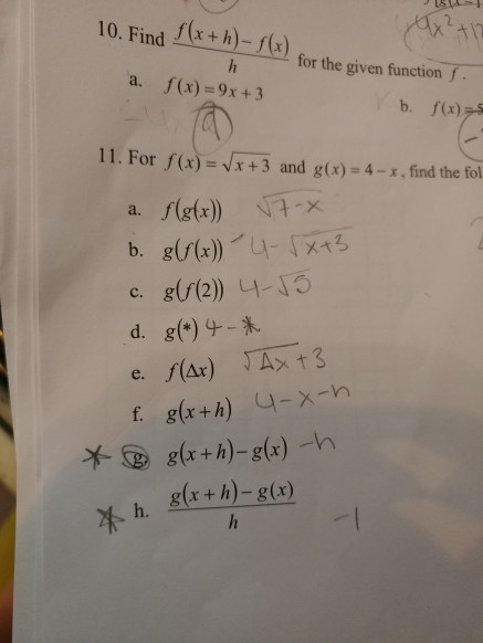 Solved Find f(x + h) - f(x)/h for the given function f. | Chegg.com Solved Find f(x + h) - f(x)/h for the given function f. | Chegg.com