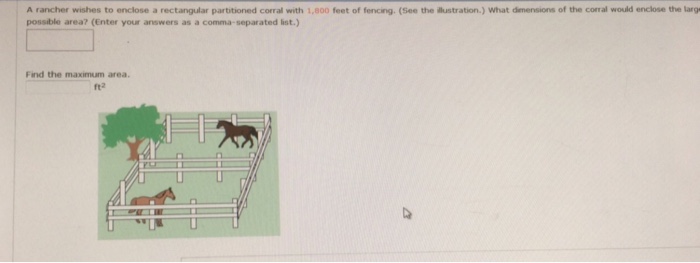 Solved A rancher wishes to enclose a rectangular partitioned | Chegg.com