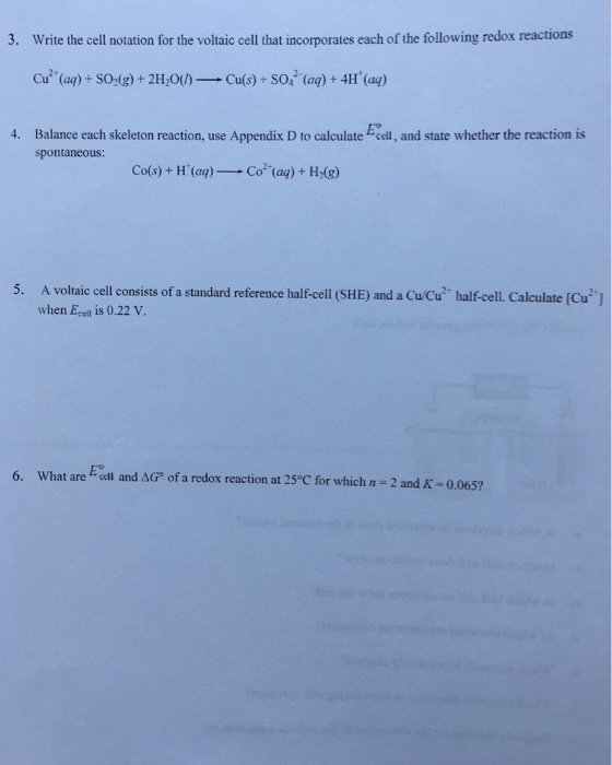 Solved Write the cell notation for the voltaic cell that | Chegg.com