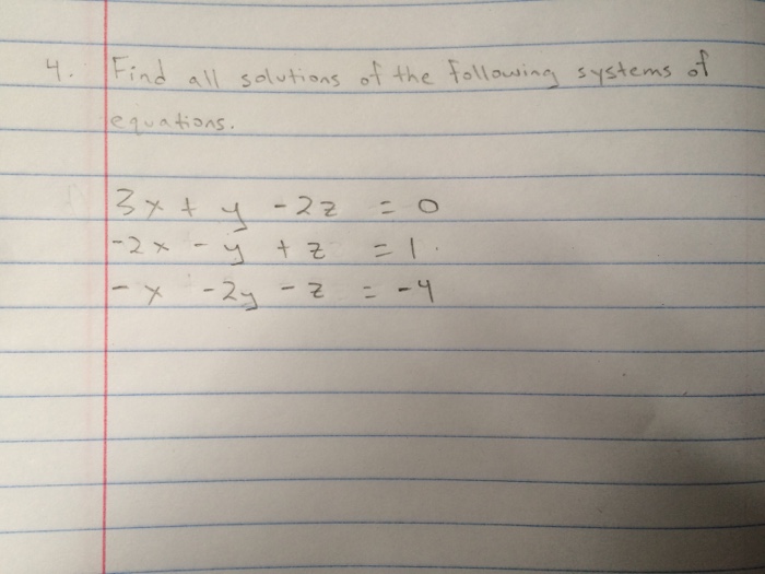 Solved Find all solutions of the following systems of | Chegg.com