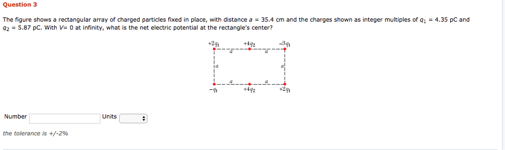 Solved The figure shows a rectangular array of charged | Chegg.com