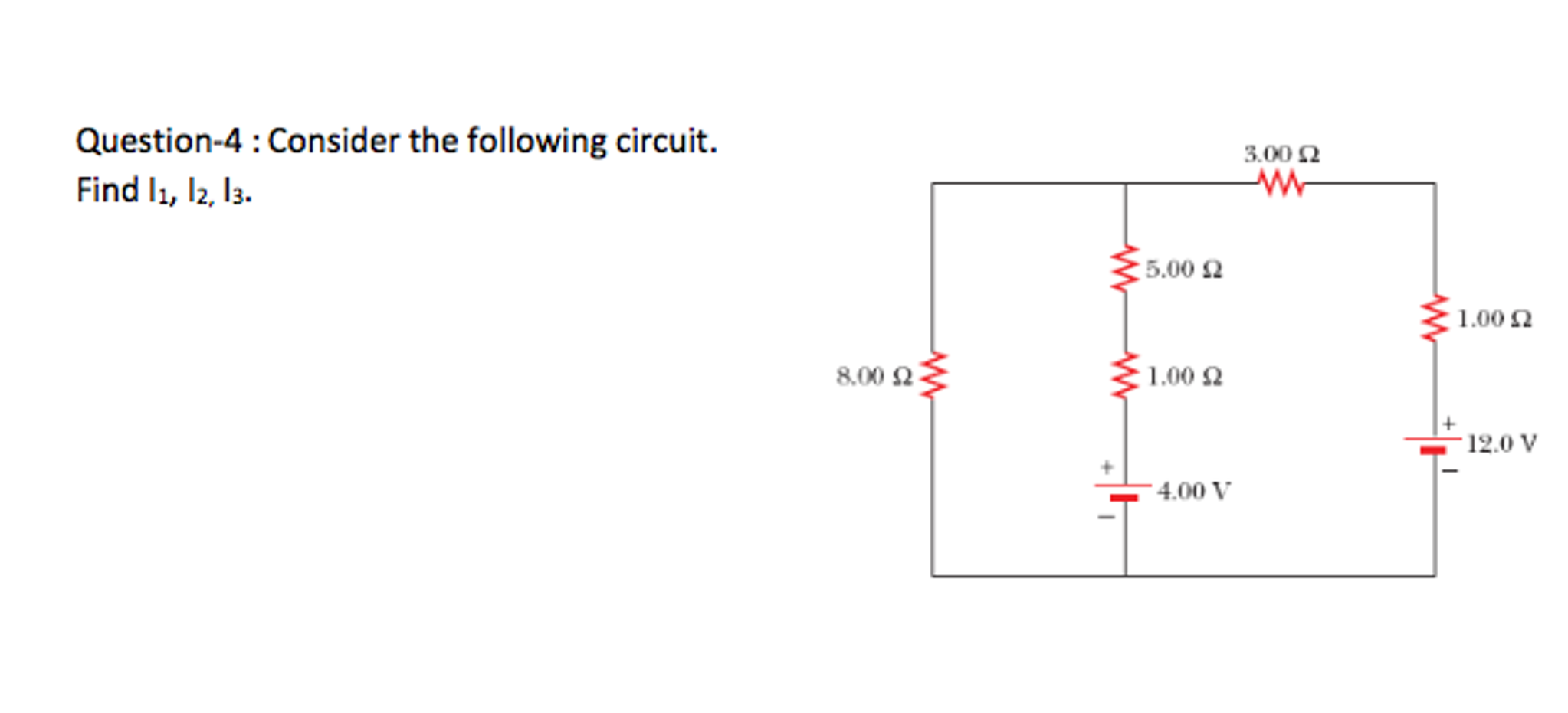 Solved Consider the following circuit. Find I_1, I_2, I_3. | Chegg.com