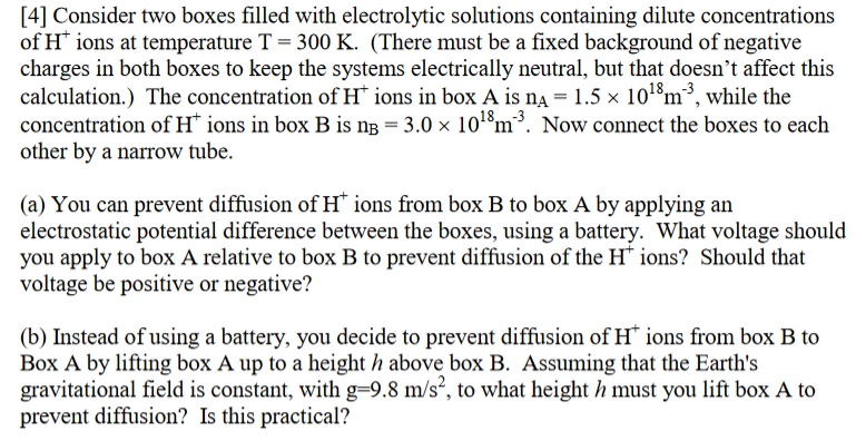 Solved [4] Consider two boxes filled with electrolytic | Chegg.com