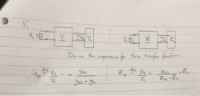 Solved Derive the expression for these transfer functions | Chegg.com