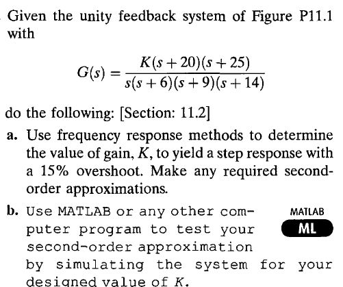 Solved Given The Unity Feedback System Of Figure P111 With 