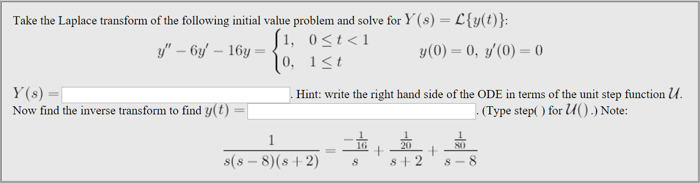 Solved Take the Laplace transform of the following initial | Chegg.com