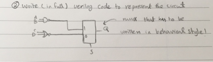 Solved Write (in full) Verilog code to represent the circuit | Chegg.com
