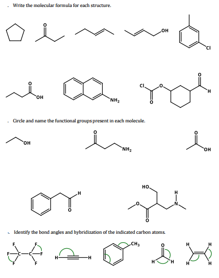 Solved Write the molecular formula for each structure. | Chegg.com