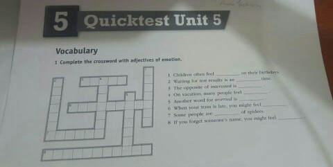 6 Quicktest Unit 6 Vocabulary 1 Complete the | Chegg.com