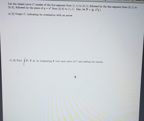 Solved Let the closed curve C consist of the line segment | Chegg.com