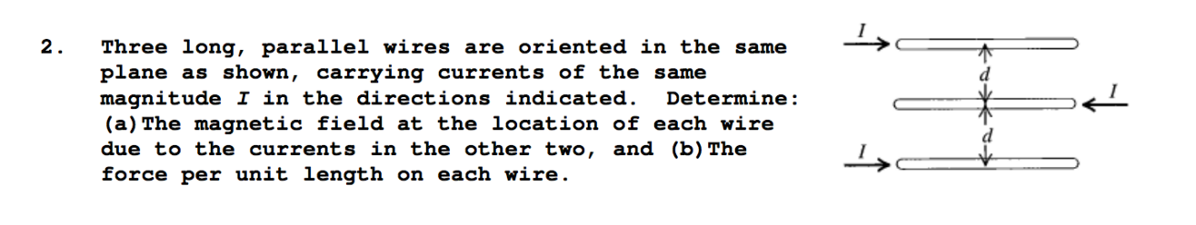 Solved Three long, parallel wires are oriented in the same | Chegg.com