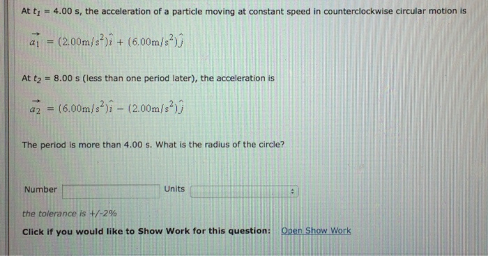 Solved At t1 = 4.00 s, the acceleration of a particle moving | Chegg.com