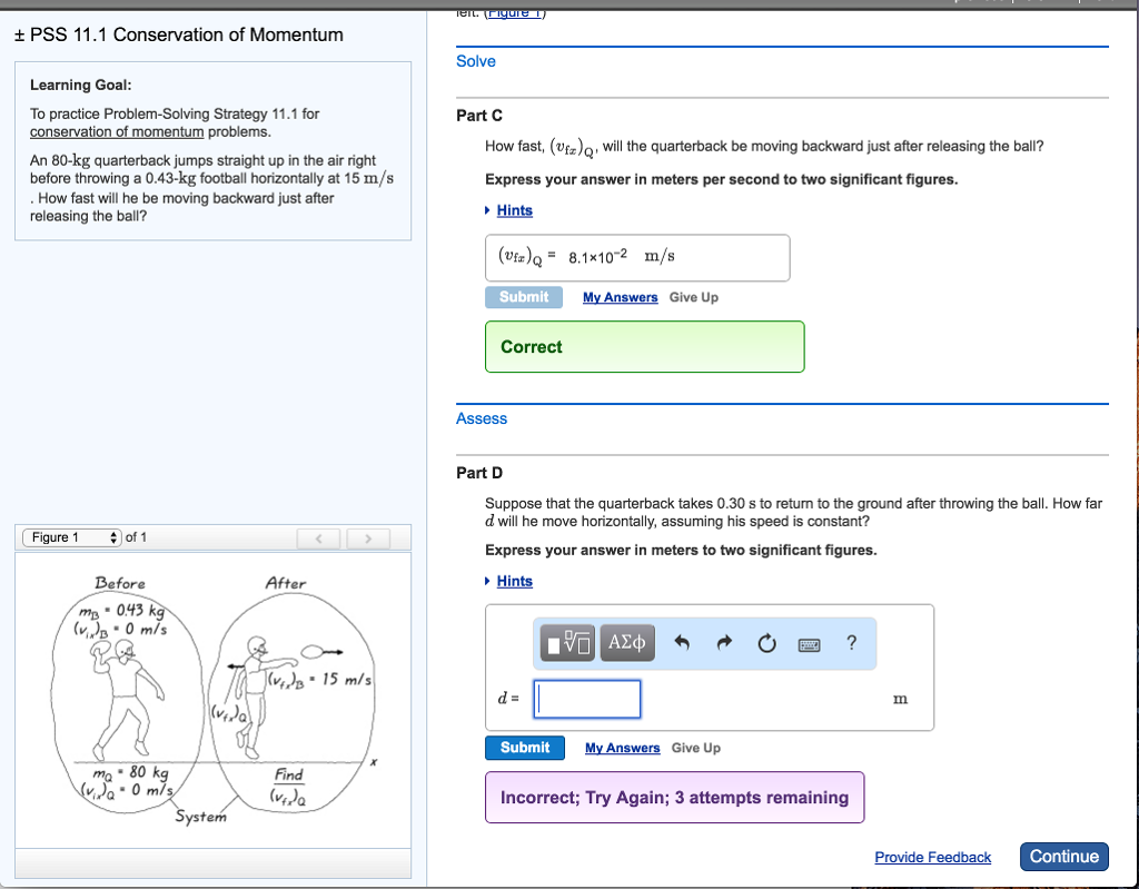 Solved ± PSS 11.1 Conservation of Momentum Solve Learning | Chegg.com