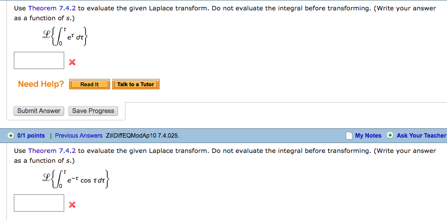 Solved Use Theorem 7.4.2 to evaluate the given Laplace | Chegg.com