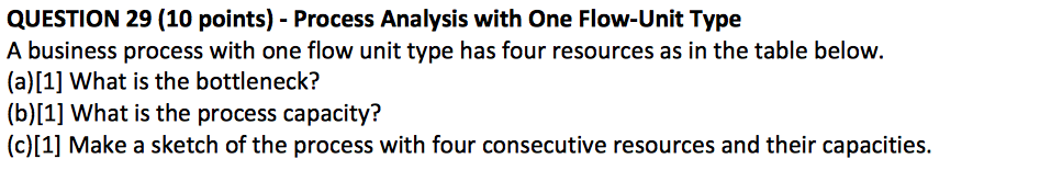 Solved Process Analysis with One Flow-Unit Type A business | Chegg.com