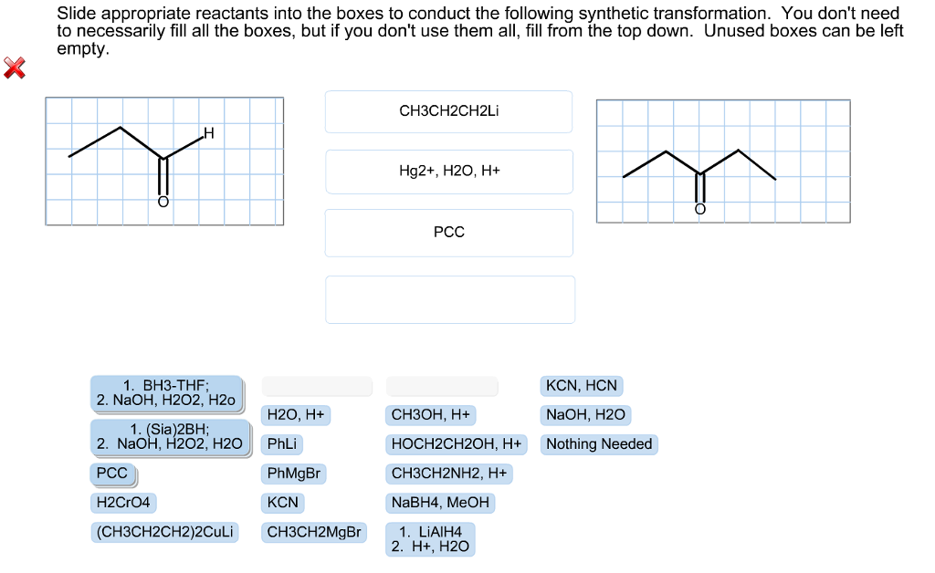 Solved Slide appropriate reactants into the boxes to conduct | Chegg.com