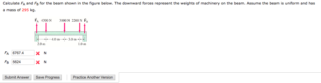 Solved calculate Fa and Fb for the beam shown in the figure | Chegg.com
