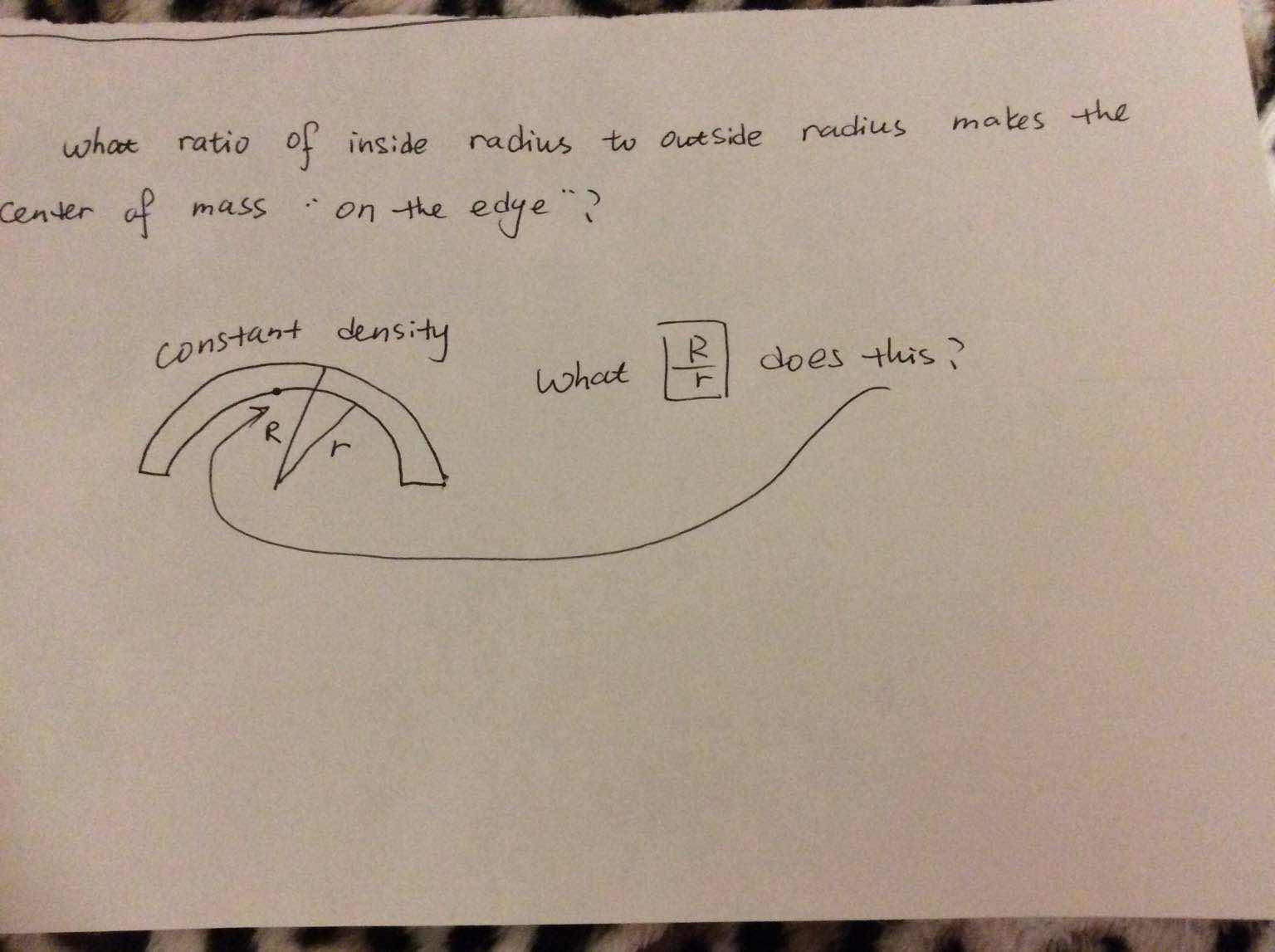 what ratio of inside radius to outside radius makes | Chegg.com