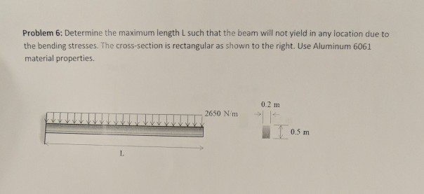 Solved Problem 6: Determine the maximum length L such that | Chegg.com