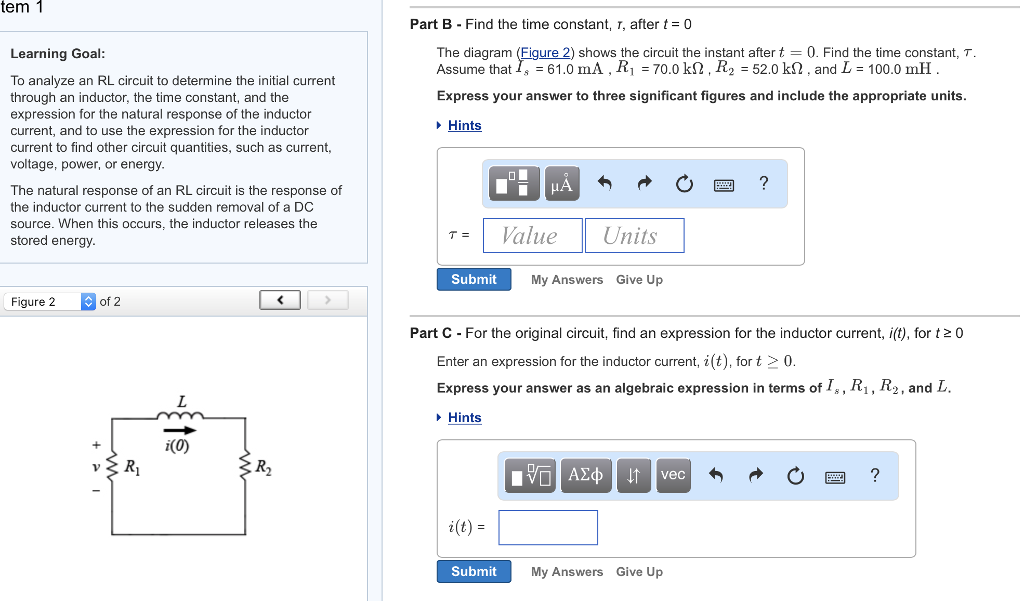 Solved tem 1 Part A Learning Goal For the given circuit | Chegg.com
