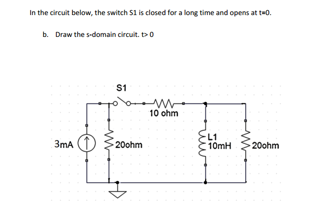 Solved In the circuit below, the switch S1 is closed for a | Chegg.com