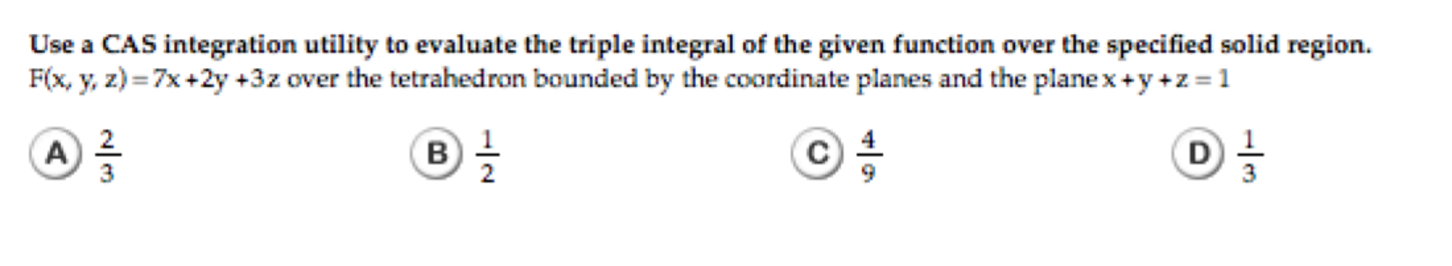Solved Use a CAS integration utility to evaluate the triple | Chegg.com