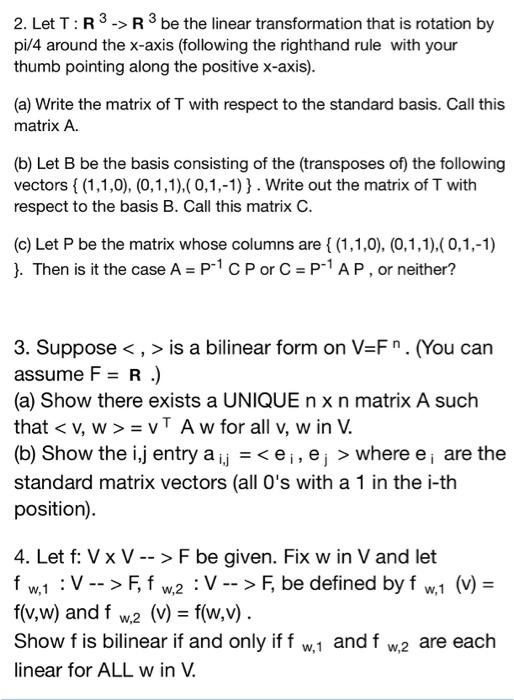 Solved Let T: R^3 rightarrow R^3 be the linear | Chegg.com