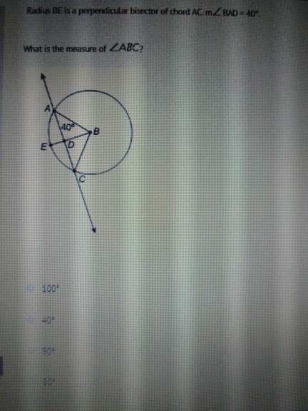Solved ouestion i (1 point) ? Radius 8D bisects chord CE | Chegg.com