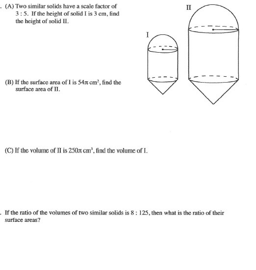 Solved (A) Two similar solids have a scale factor of 3:5. If | Chegg.com