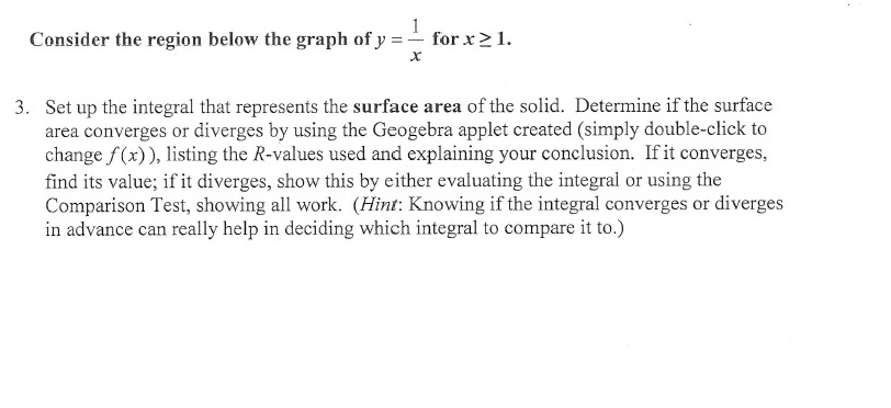 Solved Consider The Region Below The Graph Of Y 1 x For X Chegg solved-consider-the-region-below-the-graph-of-y-1-x-for-x-chegg