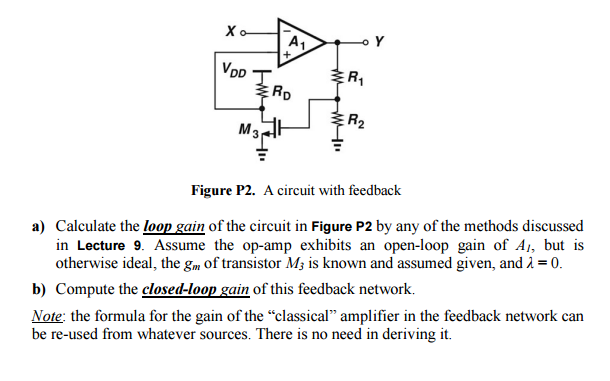 Solved Calculate the loop gain of the circuit in Figure P2 | Chegg.com