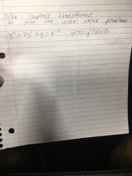 Solved Use laplace transforms to solve the following initial | Chegg.com Solved Use laplace transforms to solve the following initial | Chegg.com