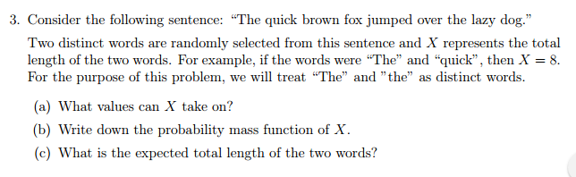Solved Consider the following sentence: "The quick brown fox | Chegg.com