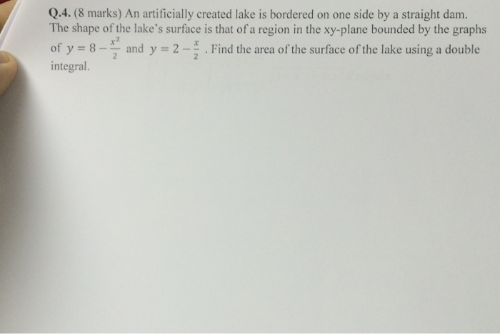 Solved Find the area of the surface of the lake using ( | Chegg.com