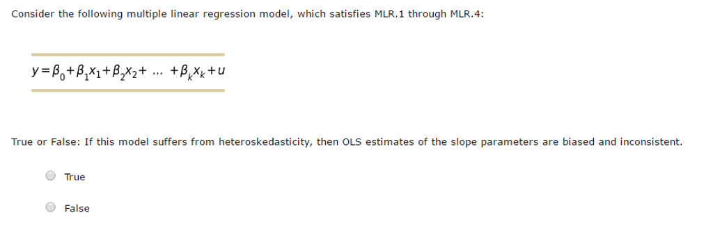 Solved Consider the following multiple linear regression | Chegg.com