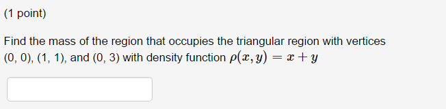 Solved Find the mass of the region that occupies the | Chegg.com