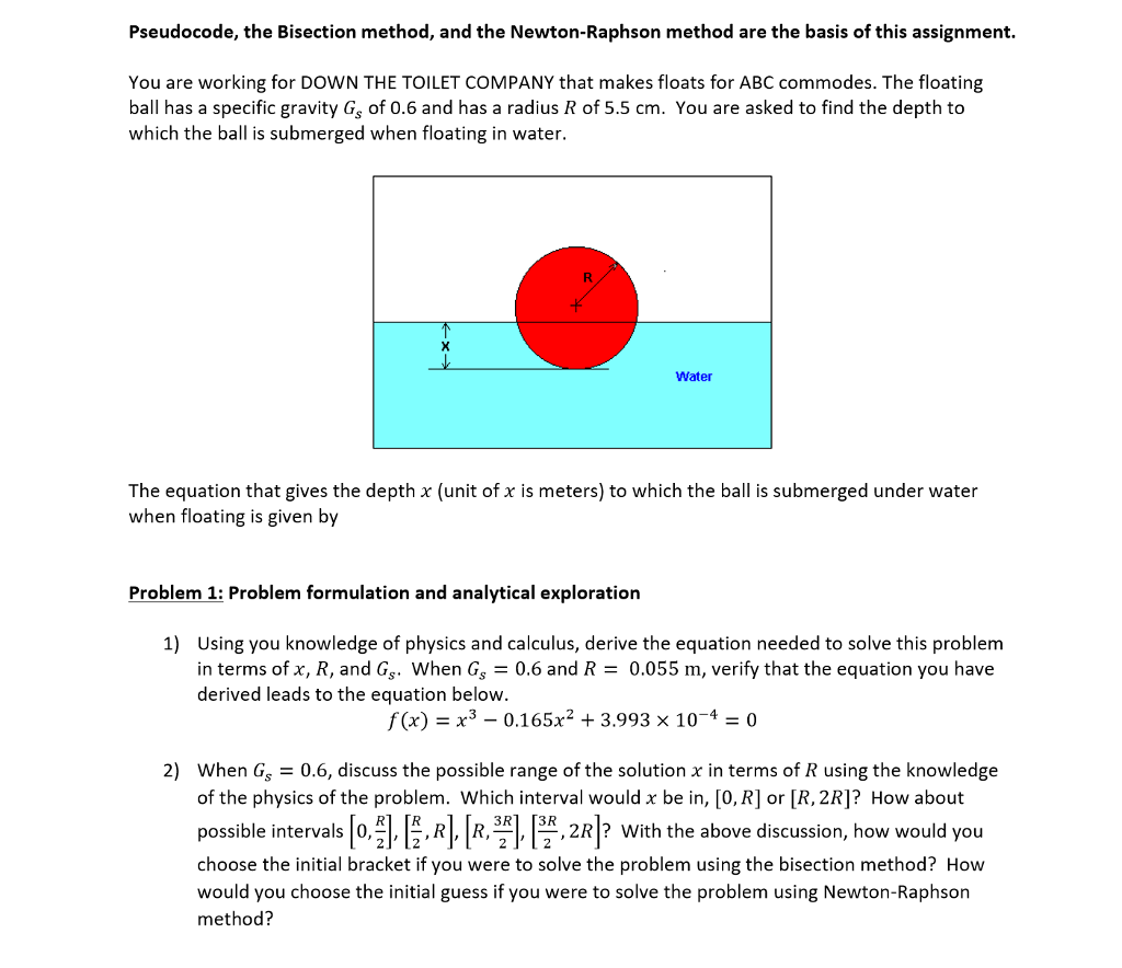 Pseudocode, the Bisection method, and the | Chegg.com