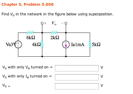 Solved Find V0 in the network in the figure below using | Chegg.com