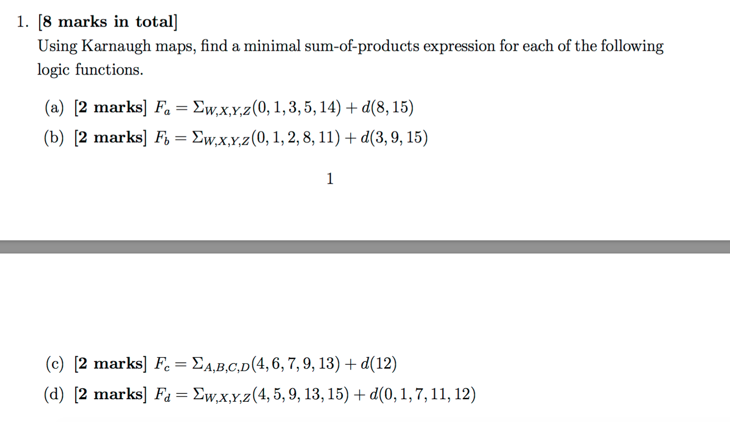 Solved Using Karnaugh maps, find a minimal sum-of-products | Chegg.com