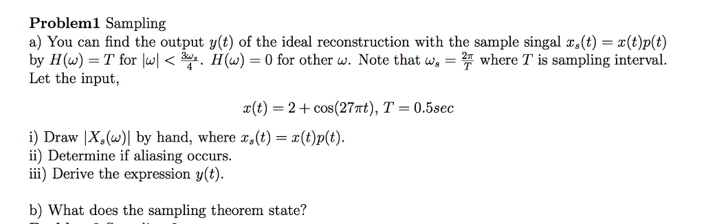 Solved Sampling and Discrete Systems | Chegg.com