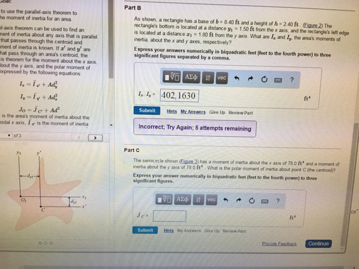 Solved As shown, a rectangle has a base of b = 8 40 ft and a | Chegg.com
