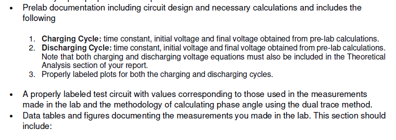 Prelab documentation including circuit design and | Chegg.com