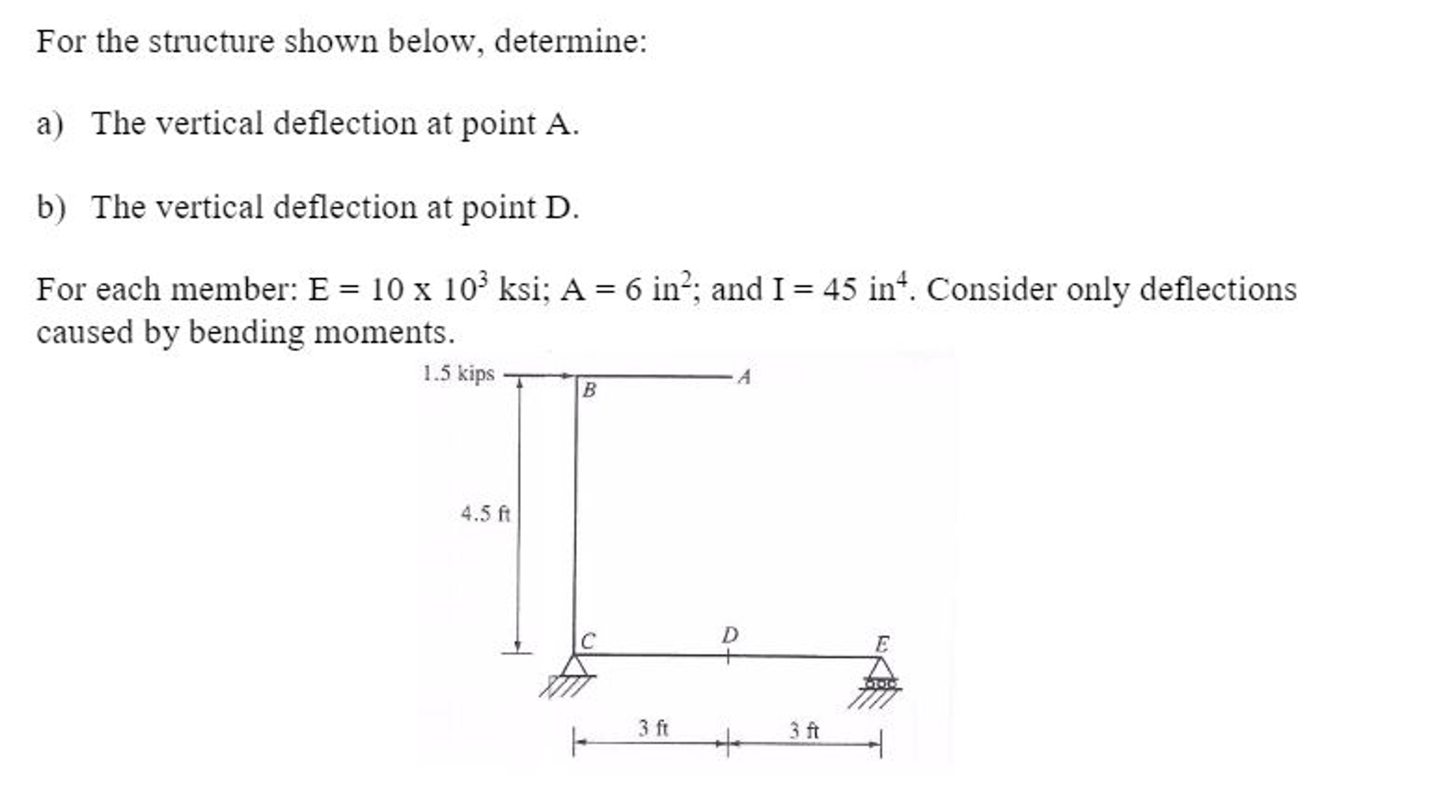 Solved For the structure shown below, determine: The | Chegg.com