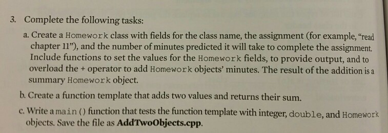 Solved Complete the following tasks: a. Create a Homework | Chegg.com