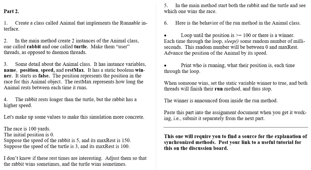 Solved Part 2. l. Create a class called Animal that | Chegg.com