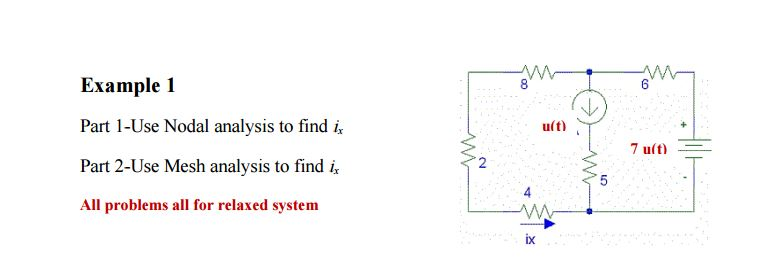 Solved Example 1 Part 1-Use Nodal analysis to find ix Part | Chegg.com