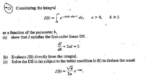 Solved *13 Considering the integral as a function of the | Chegg.com