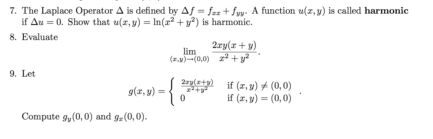 Solved The Laplace Operator Delta is defined by Delta f = | Chegg.com