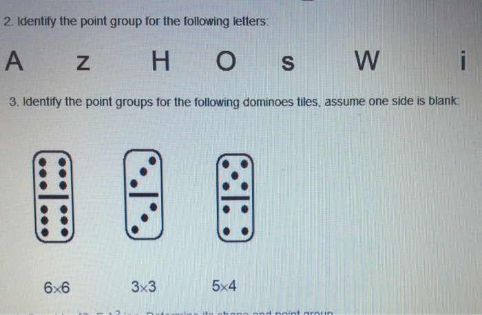 Solved Identify the point group for the following letters: | Chegg.com