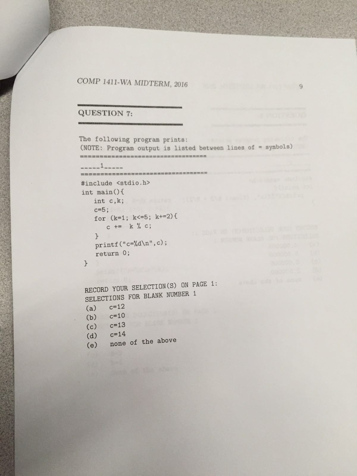 Solved The Following Program Prints Record Your Selectio 5042